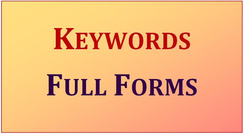 Full Forms | THE INSTRUMENT GURU